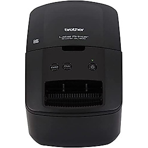 Brother QL-600 Economic Desktop Label Printer, Black - Wired USB Connectivity - up to 2.4" Wide, 300 x 600 dpi, 44Labels Per Minute, Automatic Cutter Label Maker for Home and Office