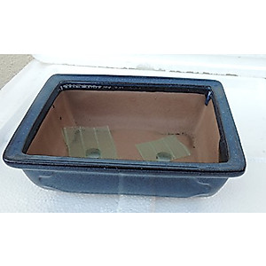 Ceramic Bonsai Pot - Rectangle 6 x 4.5X 2 Color Blue