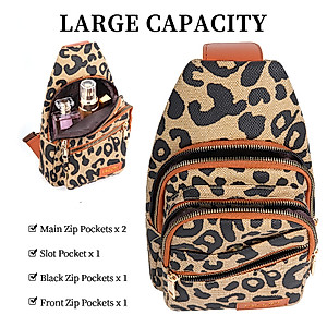 IAGOM Sling Bag for Women Crossbody Bag, Chest Bag Fanny Packs Sling Backpack with Zip Anti Theft Pocket for Hiking Travel