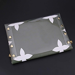 Clear Bag for Giant Monogram Pochette Kirigami Organizer (Envelope Bag Handbag Crossbody Bag 3 in 1) with Strap Chains&Scarf (green)