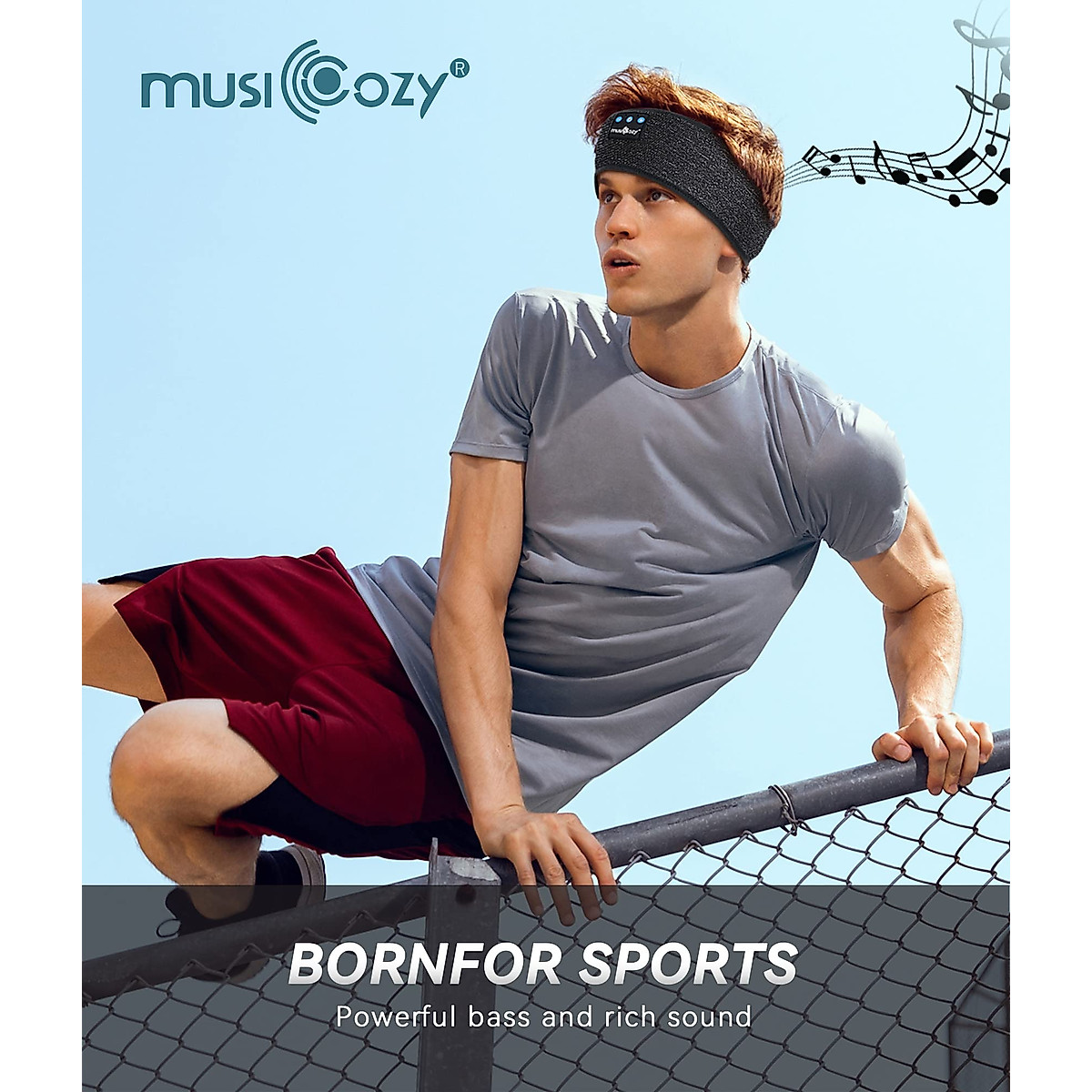 MUSICOZY Sleep Headphones Bluetooth Sports Headband Ear Warmers EarMuffs for Winter Side Sleepers Running Travel Yoga Meditation, Headband & EarMuff, Pack of 3