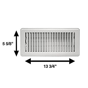Rocky Mountain Goods Floor Register 4X12(Duct Opening Measurements) - Heavy Duty Walkable Register - Premium Finish - Easy Adjust air Supply Lever - 4 inch by 12 Inch Floor Vent (White)