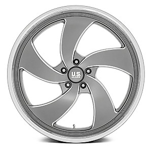 US Mags U133 DESPERADO Anthracite Milled Diamond Cut Milled Finish Wheel with Aluminum (24 x 9. inches /5 x 127 mm, 1 mm Offset)