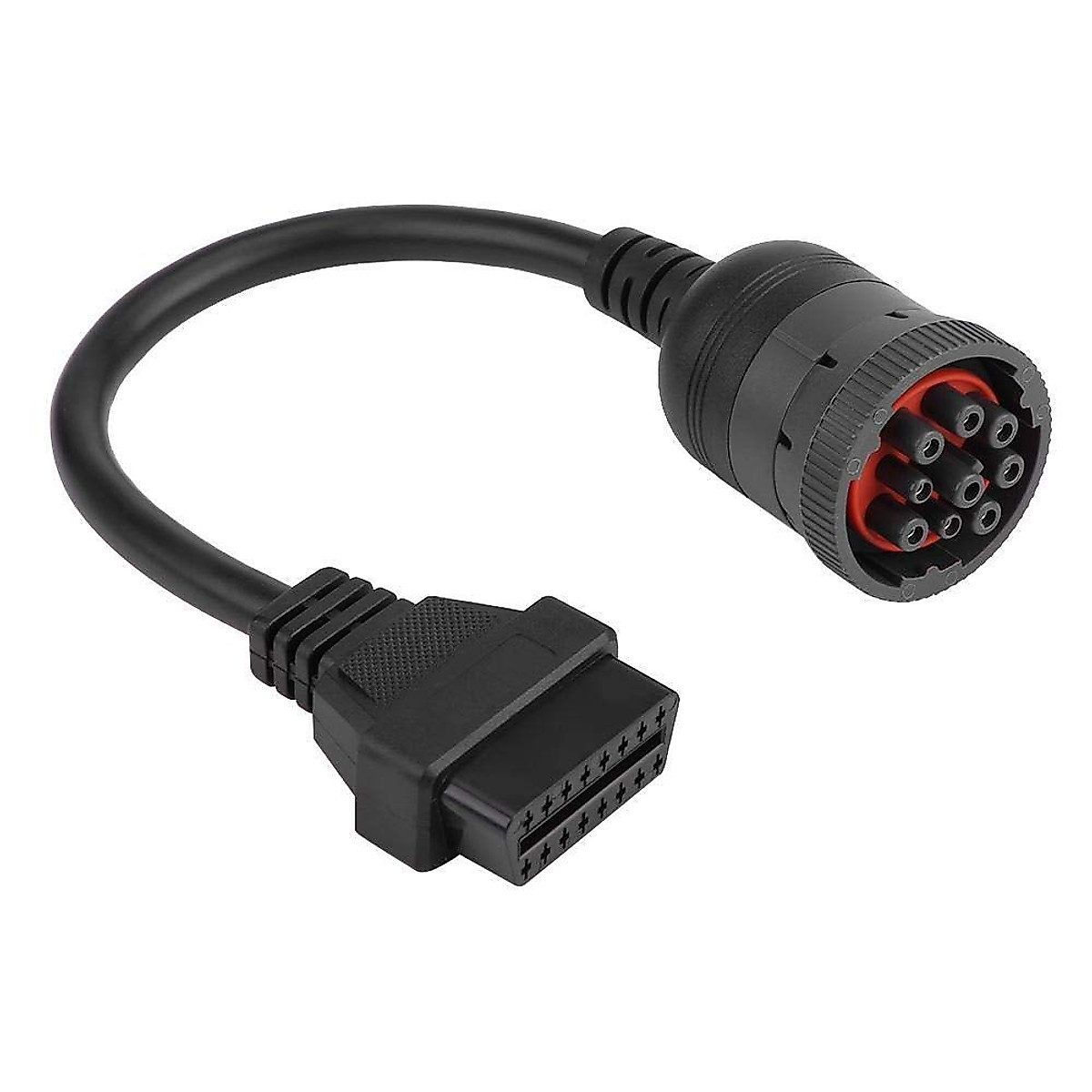 Maxmartt Obd2 9 Pin Adapter,Truck Diagnose Interface Female 16 Pin OBD2 9 Pin Adapter Cable for Automotive Diagnostic Tool