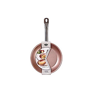 Culinary Edge 3D Diamond Textured Bottom 9.5-Inch Nonstick Oven/Dishwasher Safe Fry Pan - Rose Gold