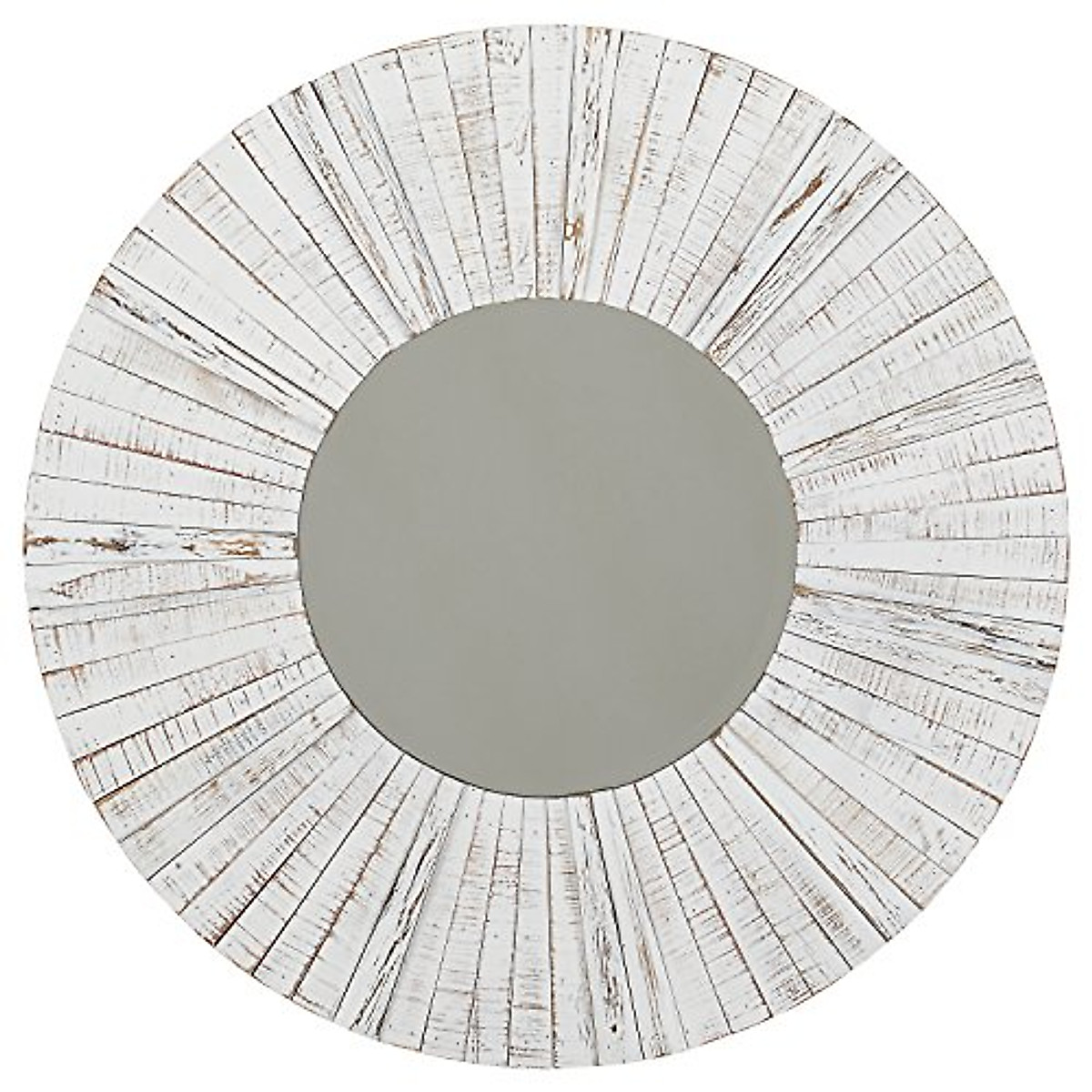 Amazon Brand – Stone & Beam Driftwood Mirror, 36" H, Distressed White