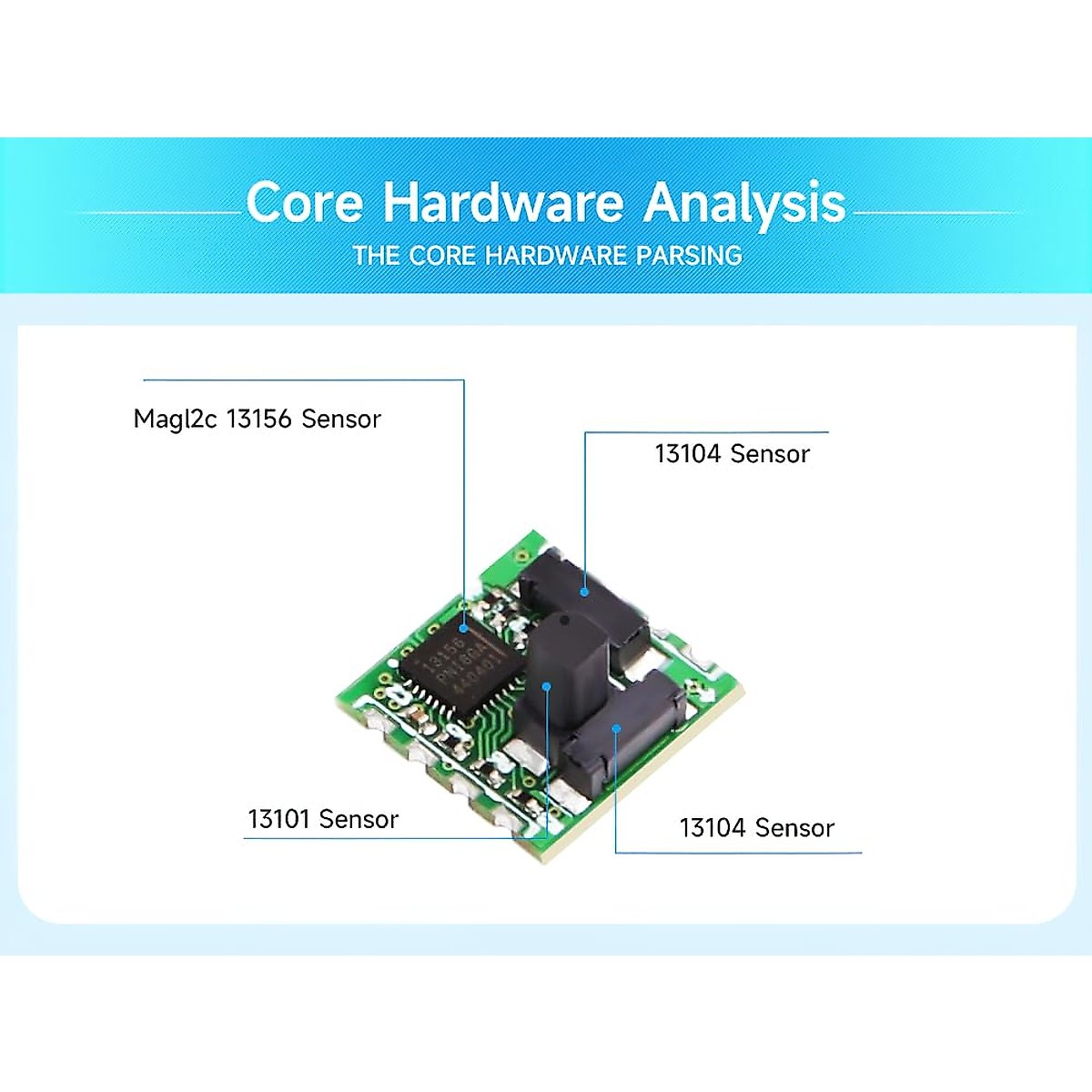 [Industrial-Grade Magnetometer Compensation Chip] RM3100 High-Accuracy Magnetometer Geomagnetism, Magnet Field Sensor, SPI Interface, High-Revolution Electronic Compass Module for Arduino