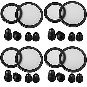 BBTO 24 Packs Stethoscope Spare Parts Kit, Black Stethoscope Replacement Parts Stethoscope Accessories Stethoscope Ear Tips Accessories for Stethoscope (Adult) (Adult and Pediatric)