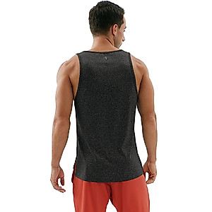 icyzone Workout Tank Tops for Men - Running Muscle Tank Exercise Gym Tops Athletic Shirts (Black Heather, Medium)