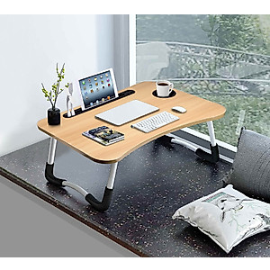 Slendor Laptop Desk Foldable Bed Table Folding Breakfast Tray Portable Lap Standing Desk Notebook Stand Reading Holder for Bed/Couch/Sofa/Floor