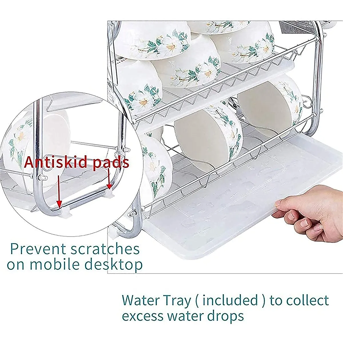 Plate Rack Draining Dish Rack 3 Tier Dish Drainer Rack Holder Dish Drying Rack Plate Dish Cup Cutlery Drainer Rack Plates Holder Pan Plate Holder