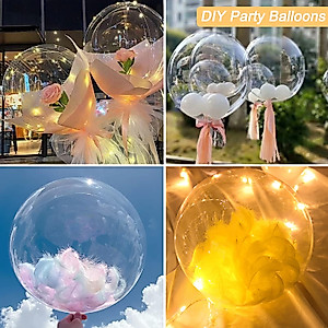 RUBFAC Bobo Balloons 24 Inch, 25pcs Bubble Balloons Clear Bobo Balloons, Large Transparent Balloon for Stuffing Wedding Birthday Party Decorations