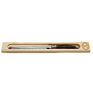 Jean Dubost Bread Knife with Handle in Wood Box, Black
