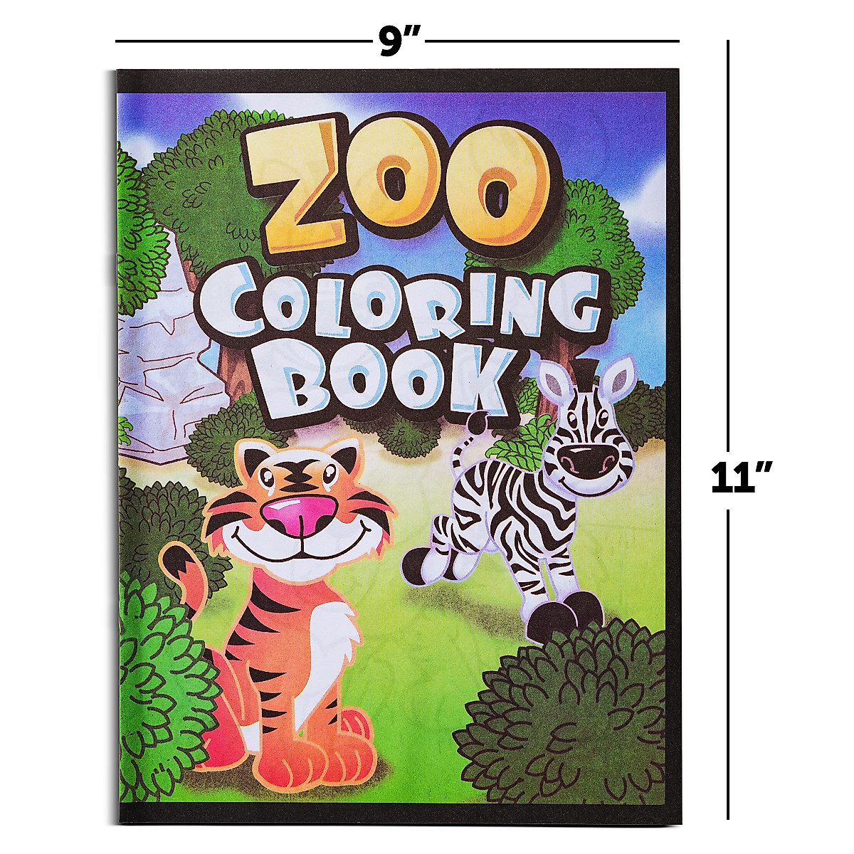Zoo Animal Coloring Books - Bulk Pack of 24, 9"x11" Animal Party Favor Books for Kids with Jungle Safari Animals and Activity Sheets for Goodie Bags, Classrooms and Themed Birthday Supplies