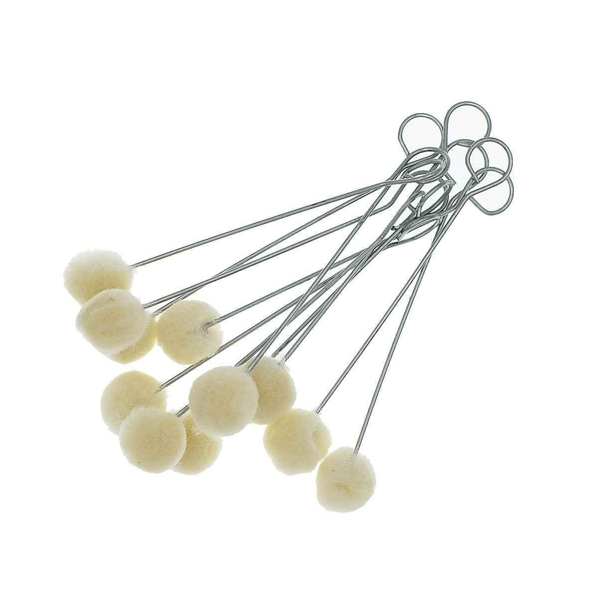 100 Pieces Wool Daubers Ball Brush Leather Dye Tool with Metal Handle for DIY Crafts Projects