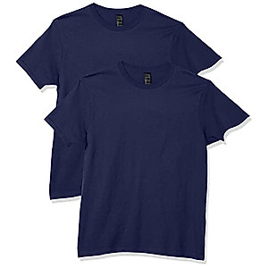 Hanes Men's Nano Premium Cotton T-Shirt (Pack of 2), Navy, X-Large