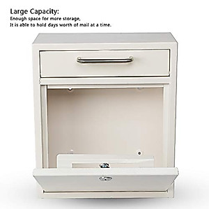 KYODOLED Steel Key Lock Mail Boxes Outdoor,Locking Wall Mount Mailbox,Security Key Drop Box,12H x 10.51L x 4.68W Inches,White Large