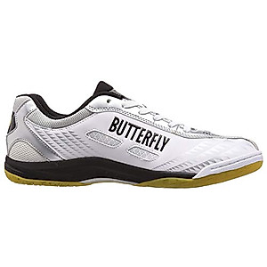 Butterfly Men's Table Tennis Shoes, White/Silver, 11