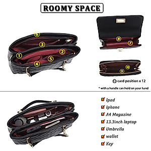 Satchel Handbags for Women Chain Tote Purse Ladies Leather Quilted Shoulder Hobo Bag for Work/Gift