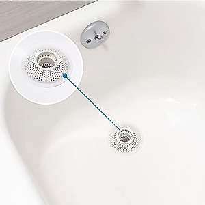 Hairstopper HS3-AMZ Evriholder Plastic Bathtub Drain Protector for Bathtubs & Showers, Pack of 3, White