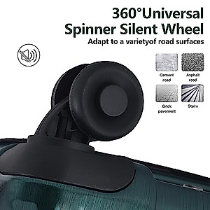 TydeCkare Luggage Set 2 Piece 20/28, 20" Carry-on with Front Pocket & 28" Expandable Luggage, ABS+PC Suitcase with Spinner Wheels, TSA Lock, YKK, Dark Green