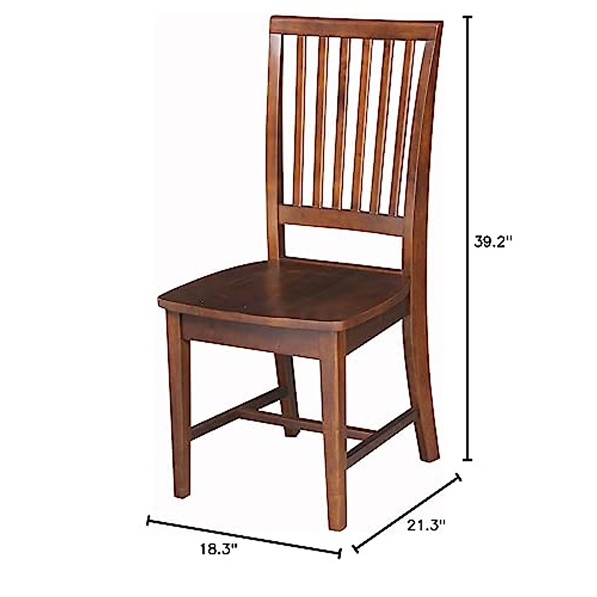 International Concepts Mission Side Chairs, Set of Two, Espresso