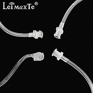 LEIMAXTE Acoustic Tube Earpiece Coil Tubes Replacement for Two Way Radio Headsets FBI Style Motorola Kenwood Walkie Talkie Earpieces【2 Pack】 with 2X Radio Earbuds