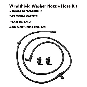 for Ford Super Duty Windshield Washer Nozzle Hose Kit, Compatible with Ford Super Duty F250 F350 F450 2011 2012 2013 2014 2015 2016, BC3Z-17K605-B Washer Hose + BC3Z-17603-A Washer Nozzle Jets