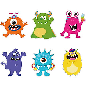 24 Pieces Monster Cutouts Party Cutouts Little Colorful Cutouts Party Decorations for Birthday Baby Shower Party Favors Birthday Supplies