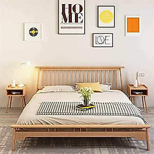 SJYDQ End Table, Stackable Nightstand, with 1 Front Storage Compartments, Wood Look Accent