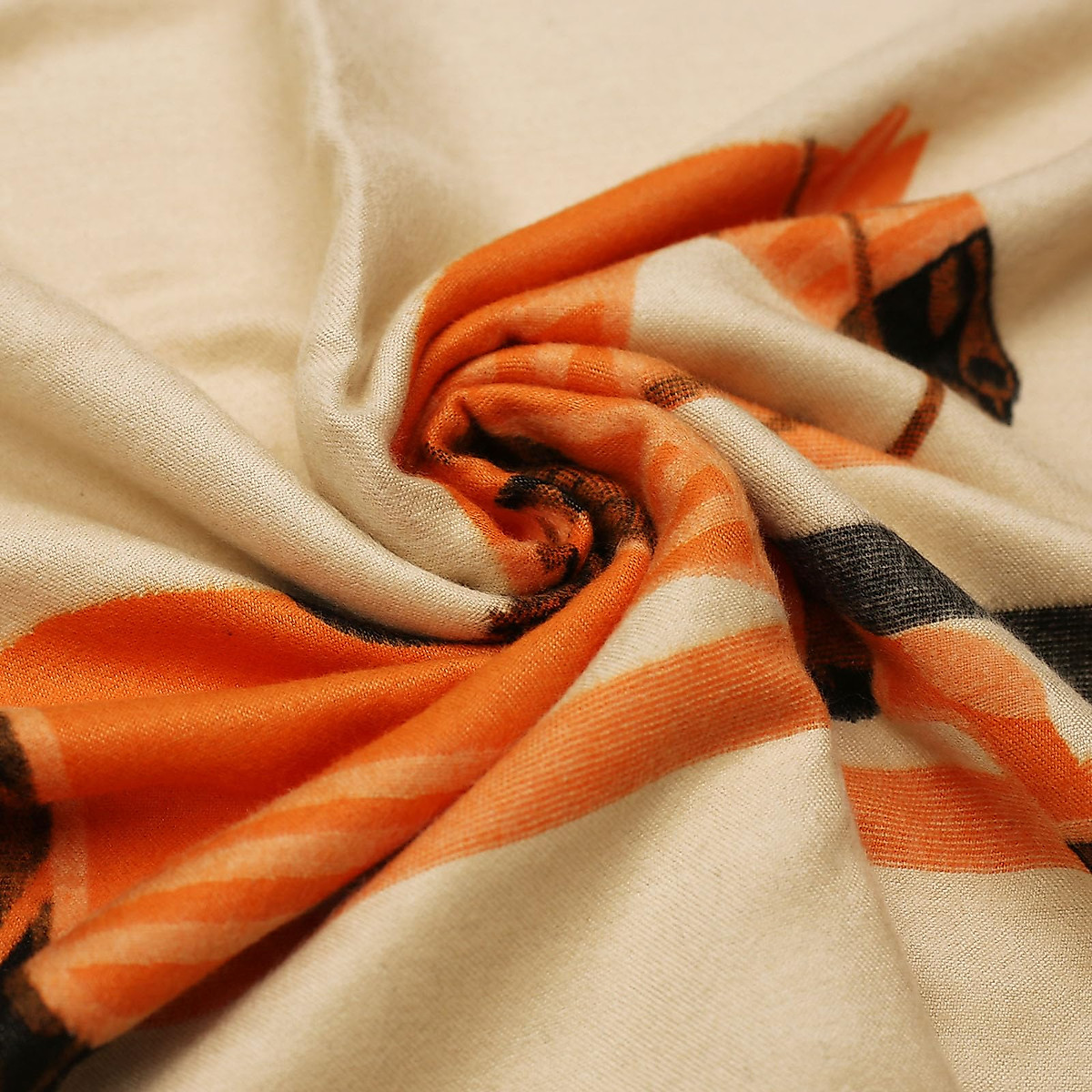 EXTREE Fashion Design Tie Scarfs for Women - Winter Warm Small Plaid Pointed Wool Scarf