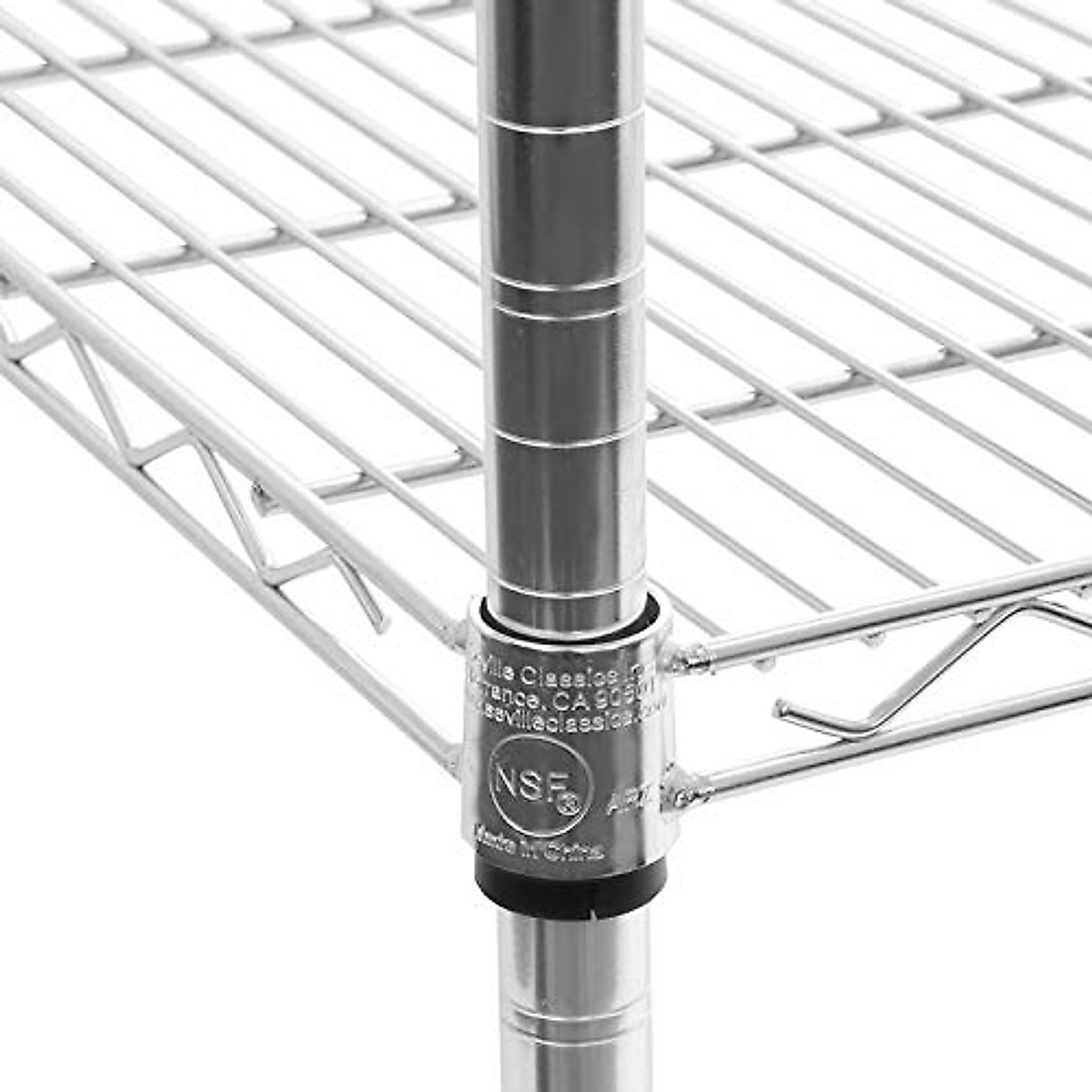 Seville Classics UltraDurable Heavy Duty NSF Solid Steel Wire Rack Storage Unit Organizer for Garage, Warehouse, Office, Restaurant, Classroom, Kitchen, 5-Tier Shelving, 24" W x 18" D