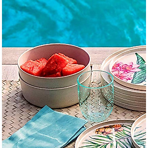 TarHong Bubble Double Old Fashion Glass Mint, 15.5 oz, Premium Plastic, Set of 6