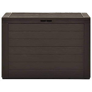 Tidyard Deck Box, 50.2 Gallon Indoor Outdoor Lockable Storage Container, Backyard Storage Box Brown for Garden Tools, Pool Supplies, Patio Cushions, Pillows, Blankets