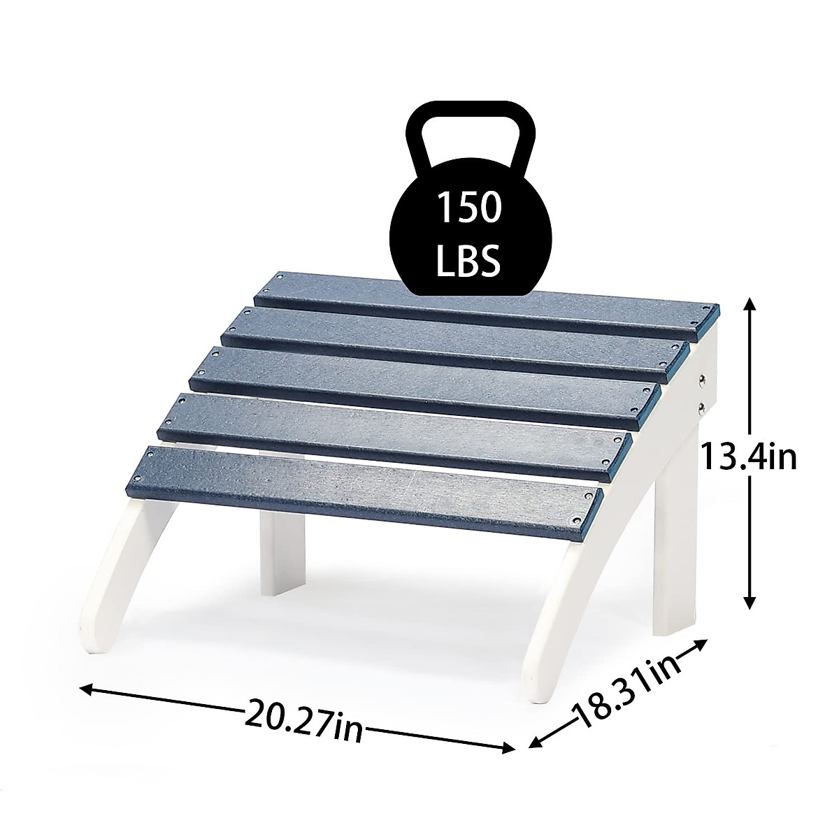 Aoodor Outdoor Adirondack Ottoman - Weather-Resistant HDPE Patio Footrest for Ultimate Relaxation