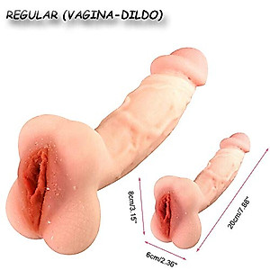 2 in 1 Design Realistic Dildo Pocket Pussy Tight Channels Soft Realistic Dildo for Women Men,Adult Sex Pocket Pussy Masturbator Love Toy