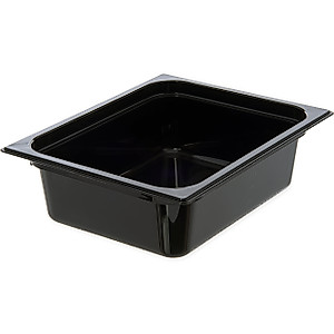 Carlisle FoodService Products 10421B03 StorPlus High Heat Food Pan, 4" Deep, Half Size, Black
