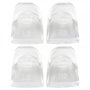 eXtremeRate Transparent Clear 2 Pairs L2 R2 Buttons Extention Trigger for PS4 Controller, Game Improvement Adjusters Extenders for PS4 Controller JDM-030
