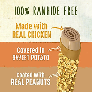 Cadet Smart Hide Rawhide Free Dog Treats – Peanut Coated, 2 Count