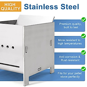 Criditpid 86624 Burn Pot Replacement for Vogelzang VG5790, VG5770 Pellet Stove, Stainless Steel Firepot for US Stove King KP130, 5502M, Ashley 5500 5500M 5500XL Pellet Stoves.