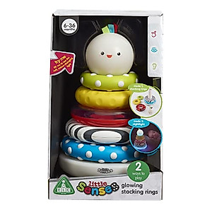 Early Learning Centre Little Senses Glowing Stacking Rings, Stimulates Senses, Fine Motor Skills, Hand Eye Coordination, Kids Toys for Ages 06 Month, Amazon Exclusive