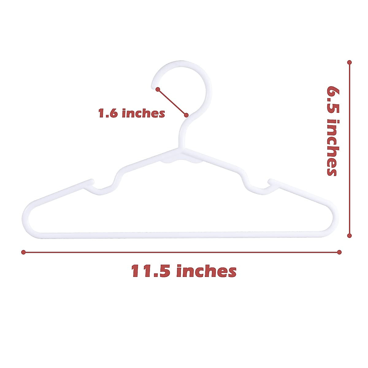 MJRASG 120 Pack White Plastic Non-Slip Baby Hangers, Heavy Duty, Flexible, Slim