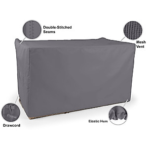 Covermates Outdoor Modular Sectional Sofa Loveseat Cover - Water Resistant Polyester, Drawcord Hem, Mesh Vents, Seating and Chair Covers, 84W x 34D x 30H, Charcoal