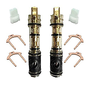 1225 1225B Dual-Seal Cartridge Replacement Kit (2 Pack) Compatible with Moen Single Handle Faucets/Showers, Brass Internal Shaft