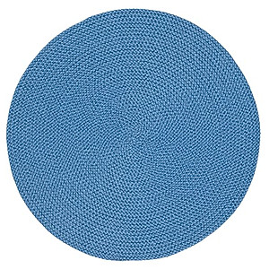 Safavieh Braided Collection 3' x 3' Round Blue BRD403M Handmade Country Farmhouse Area Rug
