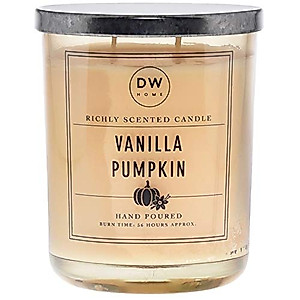 DW Home Large Vanilla Pumpkin Scented Candle with Galvanized Lid