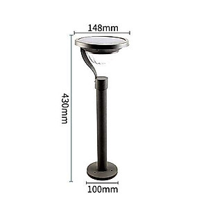 ZMY Solar Energy Waterproof Pillar Lighting Outdoor Black Acrylic Column Lamp Modern LED Ultra Bright Garden Post Light Lawn Landscape Home Pathway Illumination