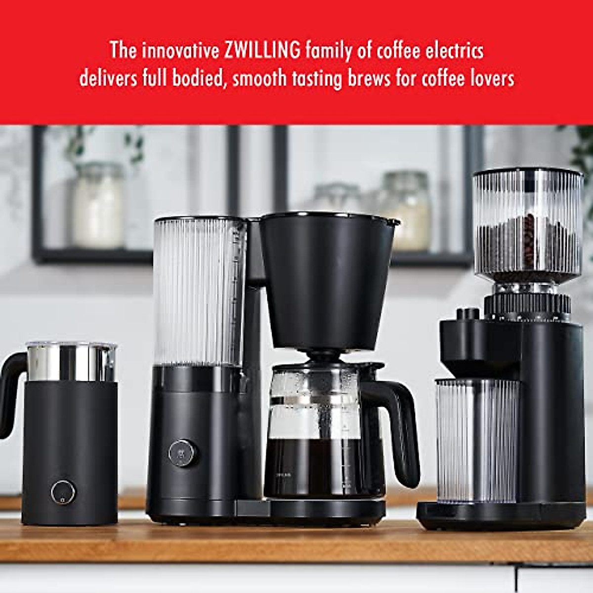 ZWILLING Enfinigy Milk Frother, Hot and Cold Foam Electric Milk Frother, Velvety, Creamy Microbubbles for Milk and Plant-based Milk Substitutes - Black