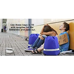 BeeGreen 20 Pieces Royal Blue Drawstring Backpacks Bags Bulk, String Bags Reflective Cinch Sack, DIY Blank Drawstring Bags for Women and Men