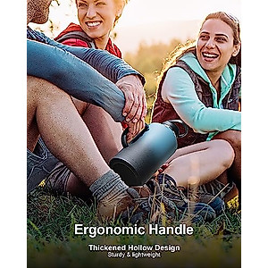 Trebo 64 oz Water Bottle Insulated with Handle, Half Gallon Stainless Steel Metal Large Jug,Travel Flask with Straw Spout Lid,Mug Tumbler Cup with Carry Pouch,Keep Cold Hot, Indigo Black